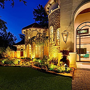 Solar Spot Lighs Outdoor Waterproof LED Solar Landscape Lights Warm White Color Changing Pathway Light Solar Powered Garden RGB Spotlights for Yard Fence Lawn Tree Lights(3Packs)