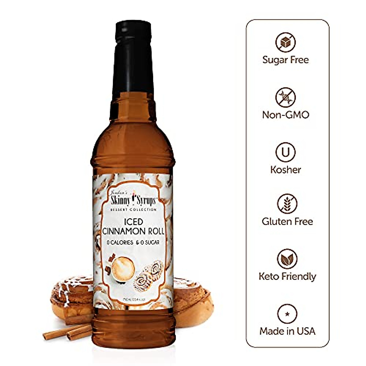 Jordans Skinny Gourmet Syrups Sugar Free Iced Cinnamon Roll Syrup 25.4 Fluid Ounce (Iced Cinnamon Roll)