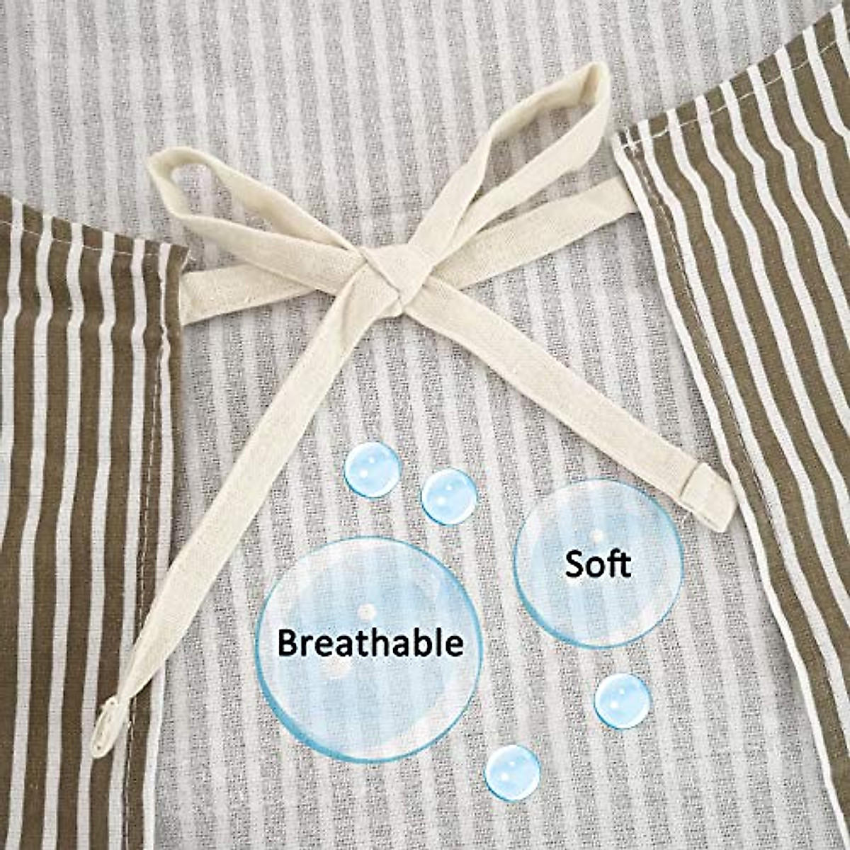 Lofekea Aprons 2 Pack Adjustable Bib Aprons with 2 Pockets Cotton Linen Cooking Kitchen Chef Apron for Women and Men