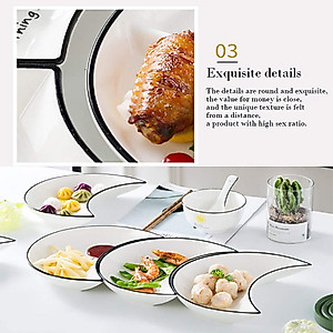 Dinnerware Set for 8 People Porcelain Tableware Dinner Sets White Plates and Bowls Sets Square Soup Dessert Plates Service Restaurant Kitchen and Family Party Use (Color : Package 4) (Package 1) (Pa