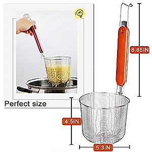 Tenta Tenta Kitchen Stainless Steel Wire Mesh Spider Food Strainer Skimmer, 5.5-Inch, Basket