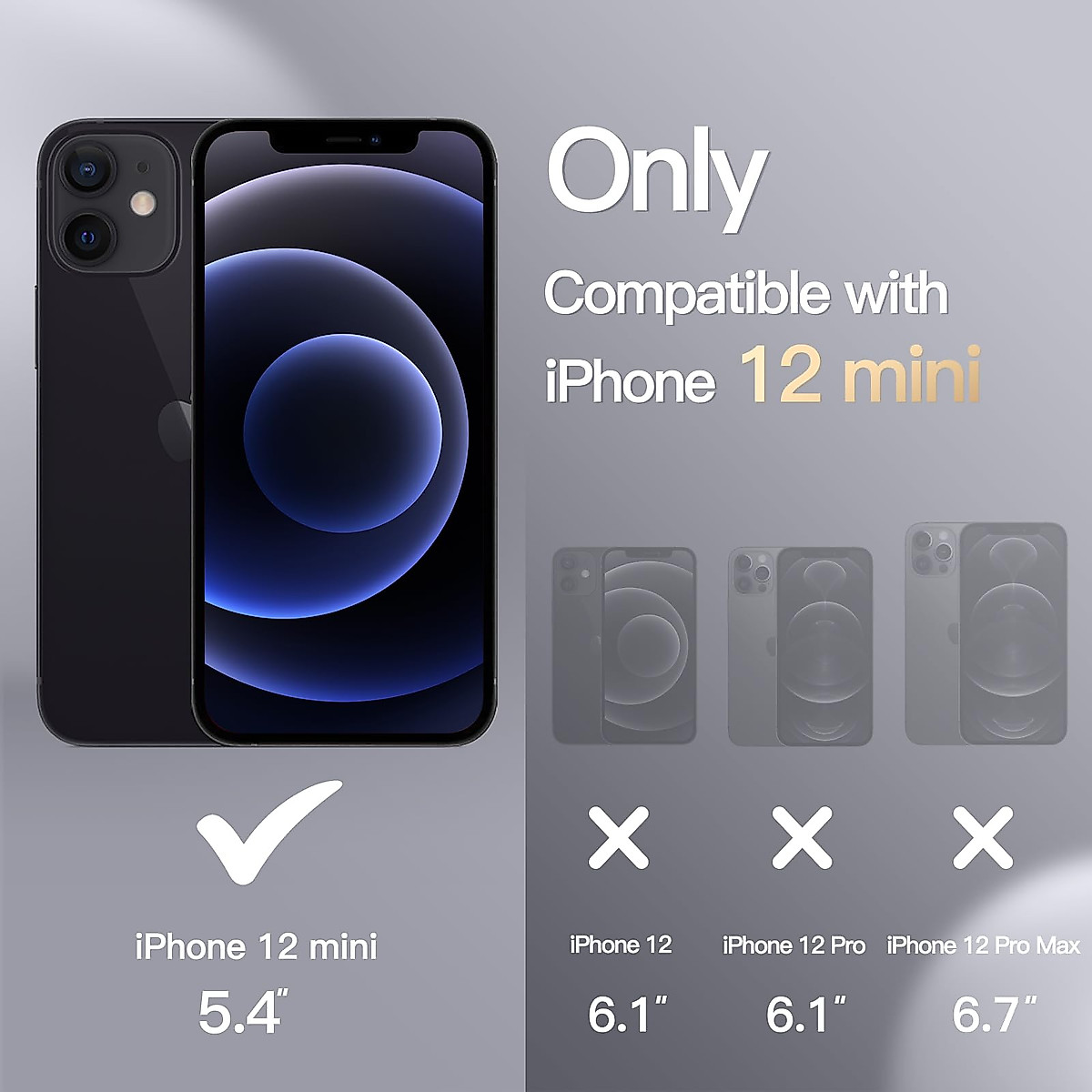 JETech Silicone Case for iPhone 12 Mini 5.4-Inch, Silky-Soft Touch Full-Body Protective Phone Case, Shockproof Cover with Microfiber Lining (Black)