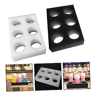 Alipis 6 Pcs Milk Tea Cup Holder to Go Drinks Carrier Cup Holder Trays Six-Holes Cup Holder Packing Trays Glass Car Cup Holder Drink Carrier Tray Universal Pearl Cotton Tea Set re-usable