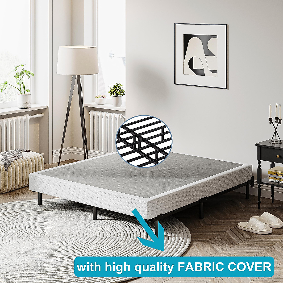 NONOSAMA Queen-Box-Spring, 9 inch Box Spring for Queen Bed，Metal High Profile Box Spring Queen,Mattress Foundation,Easy to Assemble,Heavy Duty,No Squeaky