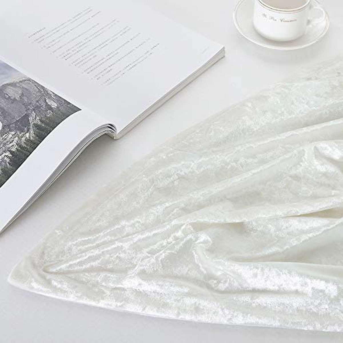 BOURINA Throw Blanket Shiny Decorative Ice Crushed Velvet Throw for Sofa Bed Polyester,50"×60" White