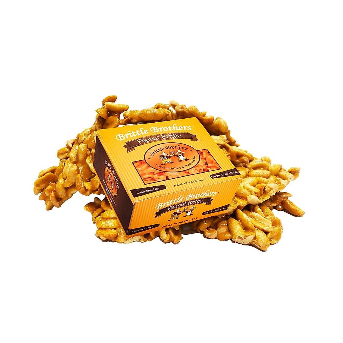 Brittle Brothers Peanut Brittle - 16 oz. Box : Voted #1-4x’s more Nuts - Gift Set Cashew Pecan Bacon Corporate Christmas Mother Father Chocolate