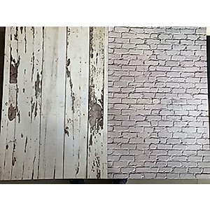 2 Pieces 4 Patterns Photographic Background Grunge Brick Cement Wall Background Food Photography Backdrop Blogger Shot Cosmetic Photo Flat Lay Backdrop ins Style Wood Textures Board Video Background