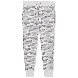 Amazon Essentials Women's Fleece Jogger Sweatpant (Available in Plus Size), Light Grey Camo, Large