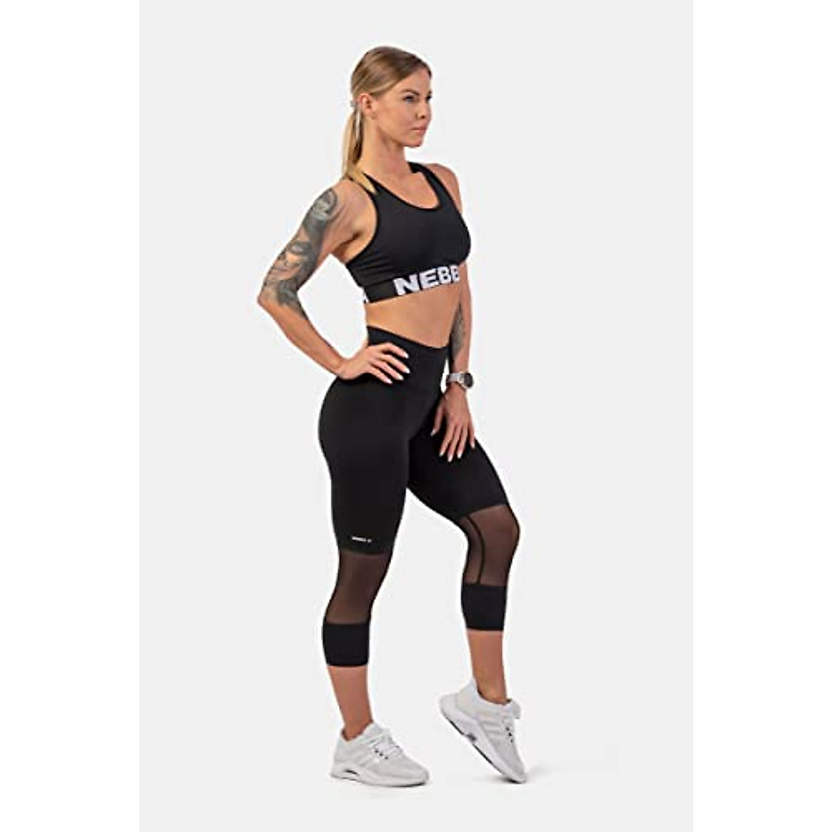 NEBBIA High-Waist ¾ Length Sporty Leggings 406 Black