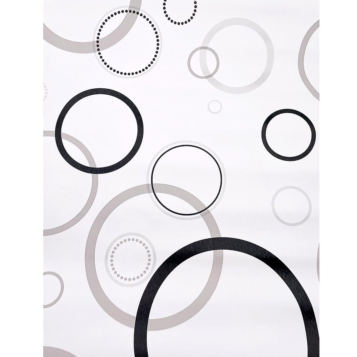 Yifely Black Gray Circles Removable Shelf Drawer Liner Dustproof Furniture Paper 17.7 Inches by 9.8 Feet