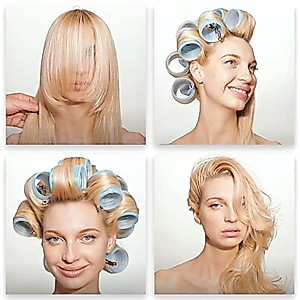 30 Pack Jumbo Hair Rollers Hair Curlers 2.5 inch Large Self Grip Hair Curlers for Long Hair, Big Hair Rollers for Long Hair No heat Curlers Hair Rollers with Clips & Comb (Purple)