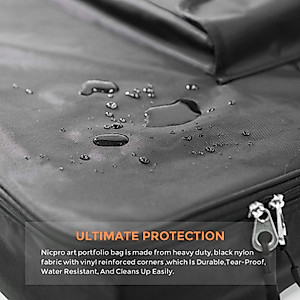 Nicpro Art Portfolio Bag 24 x 36 Inches Waterproof Nylon Artist Carrying Bag Soft Sided with Shoulder Strap, Storage Case for Artwork Sketch Drawing Canvas Photography Poster Solar Panel