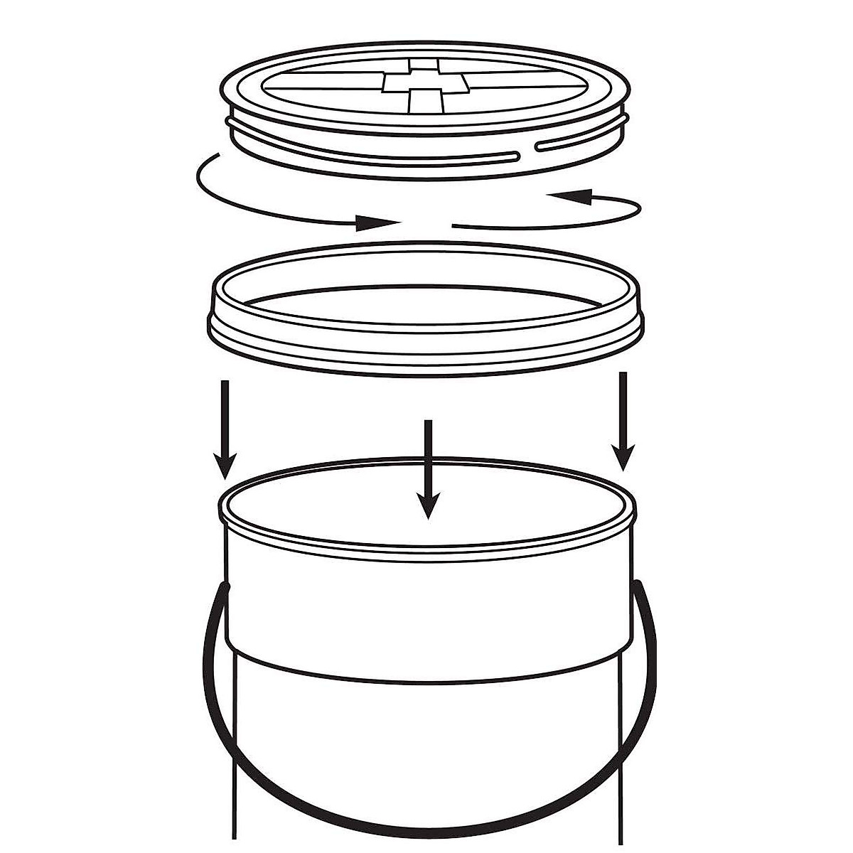 5 Gallon Buckets Six (6) Pack | Plastic | Orange
