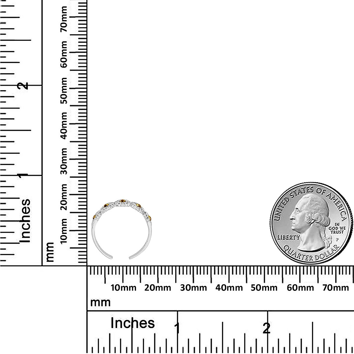 AVORA 925 Sterling Silver Adjustable Flower Toe Ring with Simulated Diamond CZ