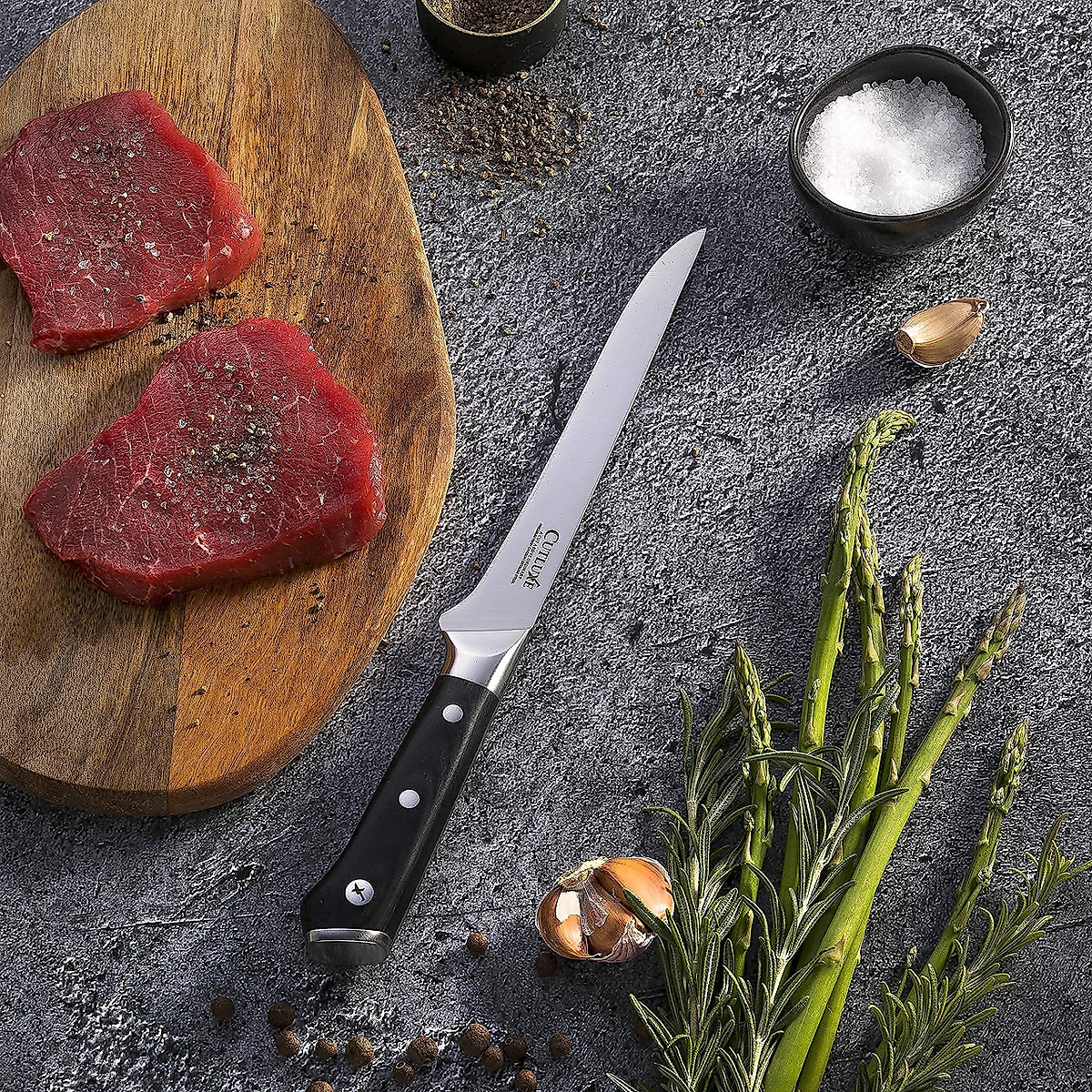 Cutluxe Slicing & Boning Knife Set – Forged High Carbon German Steel – Full Tang & Razor Sharp – Ergonomic Handle Design – Artisan Series