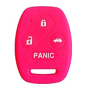 Rpkey Silicone Keyless Entry Remote Control Key Fob Cover Case protector Replacement Fit For Honda Accord Accord Crosstour CR-V Civic Element Pilot OUCG8D-380H-A N5F-S0084A N5F-A05TAA(Rose red)