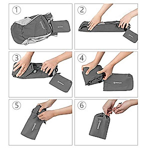 ZOMAKE Ultra Lightweight Packable Backpack 18L - Small Foldable Hiking Backpacks Water Resistant Folding Daypack for Travel(Black)