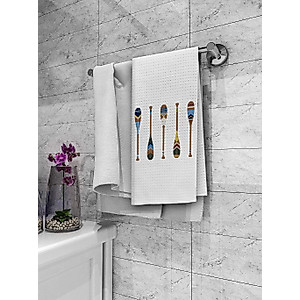 DIBOR Lake Paddles Oars Kitchen Towels Dish Towels Dishcloth,Lake Life Decorative Absorbent Drying Cloth Hand Towels Tea Towels for Bathroom Kitchen,Lake Lovers Gifts