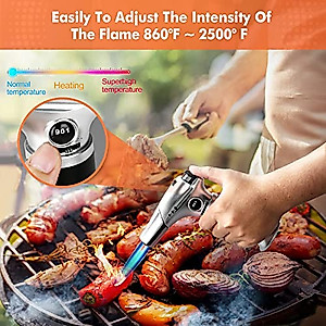 Culinary Butane Torch, Kitchen Refillable Butane Blow Torch with Safety Lock and Adjustable Flame for Crafts Cooking BBQ Baking Brulee Creme Desserts DIY Soldering (Butane Gas Not Included)