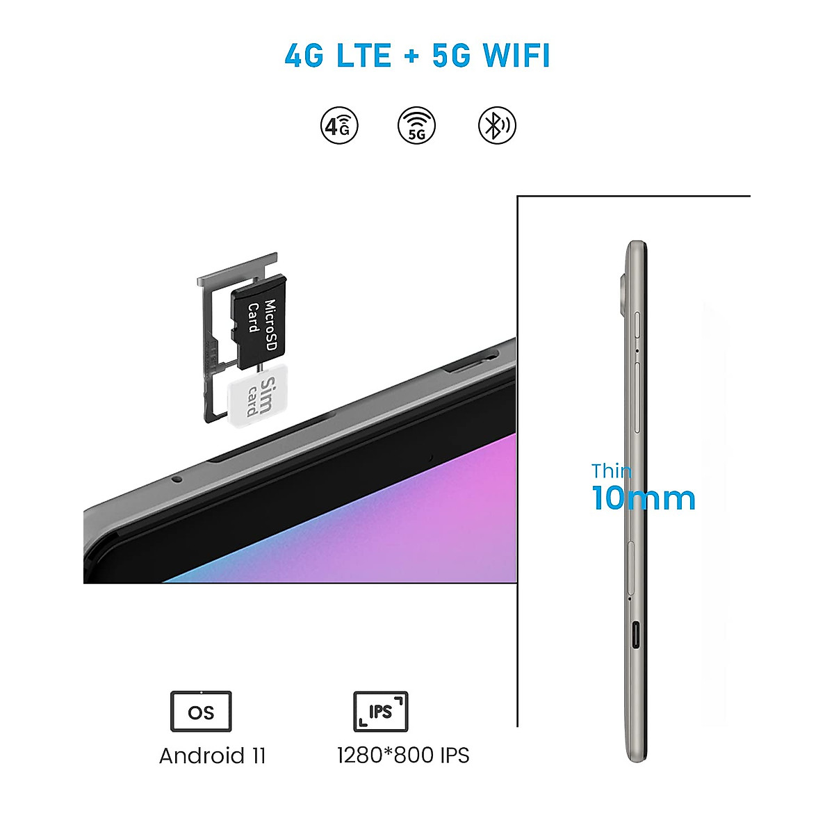 Tablet 10.1 inch Android 4G LTE Phone Tablet with 3GB RAM & 32GB ...