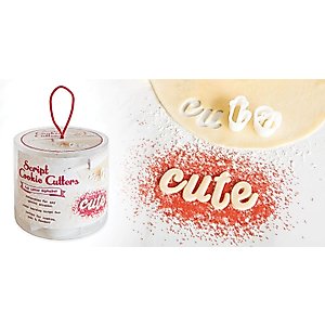 Talisman Designs Script Cookie Cutters | Set of 26 | White | Made of BPA Free Plastic | Small Letter Cutters for Cookies, Pies, Dough & Fondant | Baking Alphabet Cookie Cutters