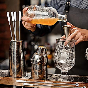 6 Pcs Cocktail Paddle Drink Stirrers, Stainless Steel Coffee Stirrers Reusable Beverage Swizzle Stick for Bar Party Home Office