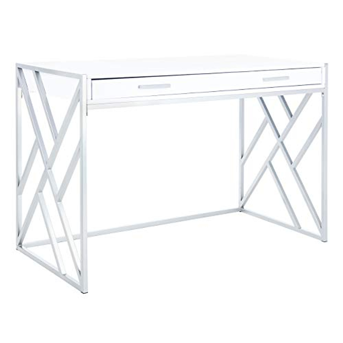 Safavieh Home Office Elaine Modern White and Silver 1-drawer Desk