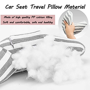 ZHYYQL Car Seat Travel Pillow Neck Support Cushion Pad for Kids, Safety Belt Sleeping Pillow, Car Seat Travel Pillow Neck Support Cushion Pad, Headrest Shoulder Pad for Children Adults (Gray)