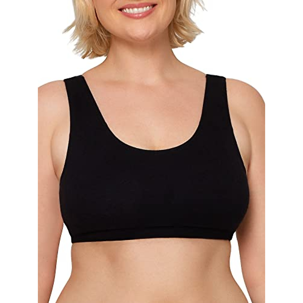 Fruit of the Loom Womens Built Up Tank Style Sports Bra, White/Sand/Black, 38 US