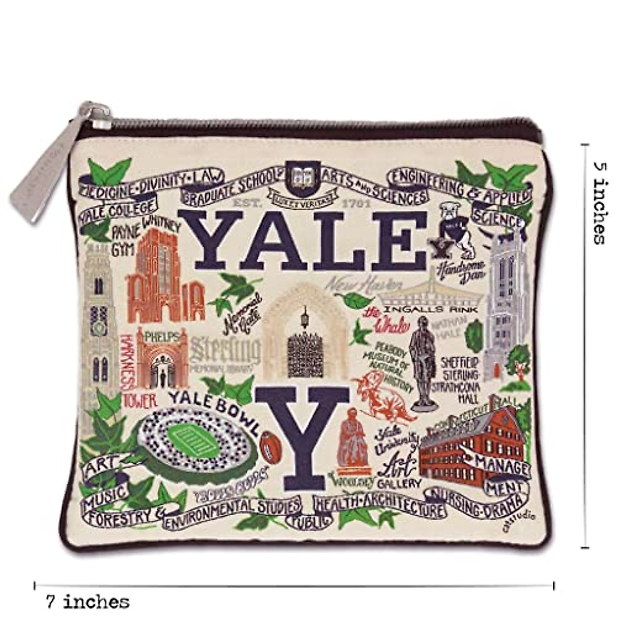 Catstudio Yale University Collegiate Zipper Pouch Purse | Holds Your Phone, Coins, Pencils, Makeup, Dog Treats, & Tech Tools
