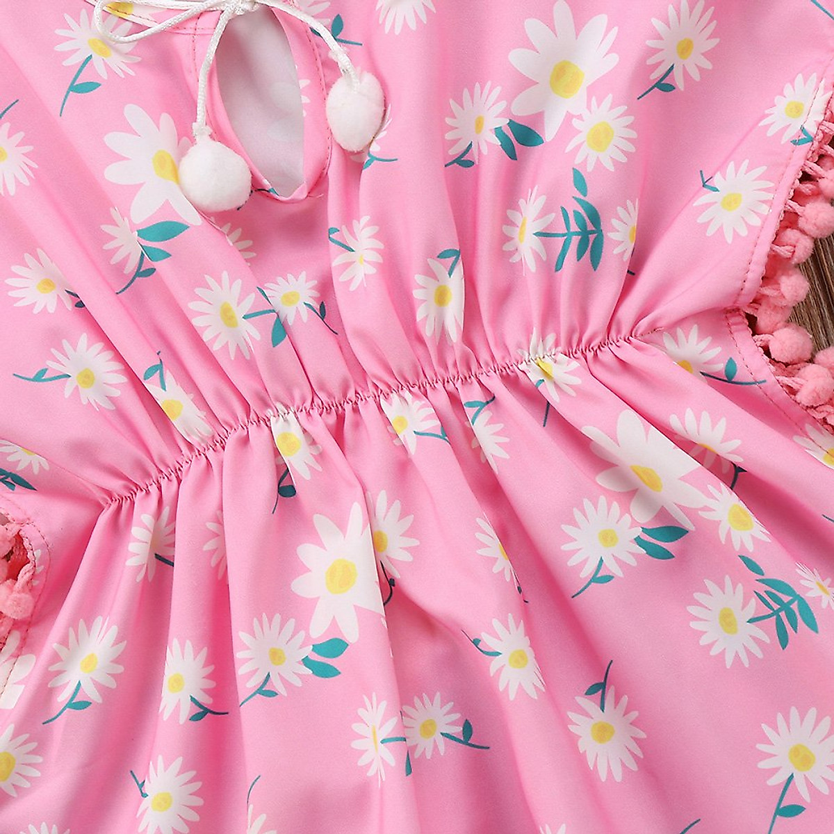 Douhoow Toddler Baby Girls Swim Cover-up Beach Sundress Summer Poncho Rash Guards (Pink, 1-2T)