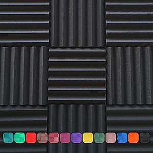 Professional Acoustic Foam Panels - Wedge Style 12x12x2” Tiles - 4 Pack - Studio Foam for Sound Dampening - Soundproofing Foam for Walls and Ceilings (Charcoal Color)