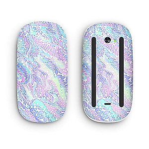 Design Skinz Iridescent Dahlia v3 Vinyl Decal Compatible with The Apple Magic Mouse 2 (Wireless, Rechargable) with Multi-Touch Surface