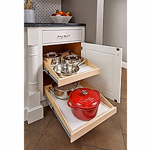Slide-A-Shelf Made-to-Fit Slide-Out Shelf: Poplar Wood Front with Full Extension Rail