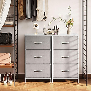 AODK Dresser for Bedroom Nightstand Small Dresser Chest of Drawers End Table for Living Room, Closet Dresser with 3 Storage Drawers Organizer Clothes, Light Grey