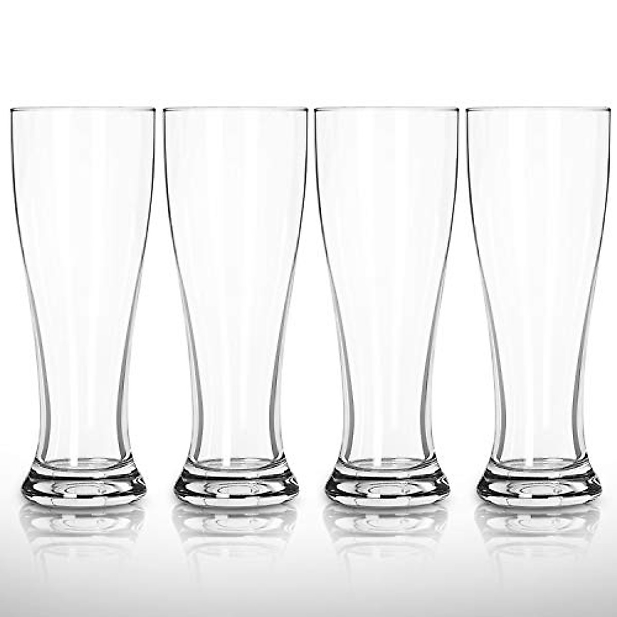 USA Made Nucleated Pilsner Glasses- Etched Beer Glass for Better Head Retention, Aroma and Flavor - 16 oz Craft Beer Glasses for Beer Drinking Bliss - 4 Pack