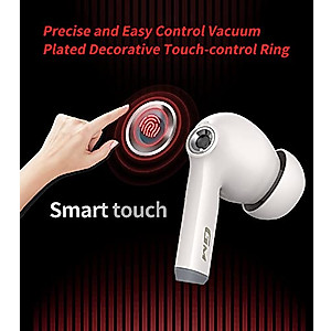 HECATE GM3 True Wireless Earbuds -60ms Low Latency - PixArt Bluetooth 5.2 Auto Pairing - IP55 Water Proof-Touch Enabled-White