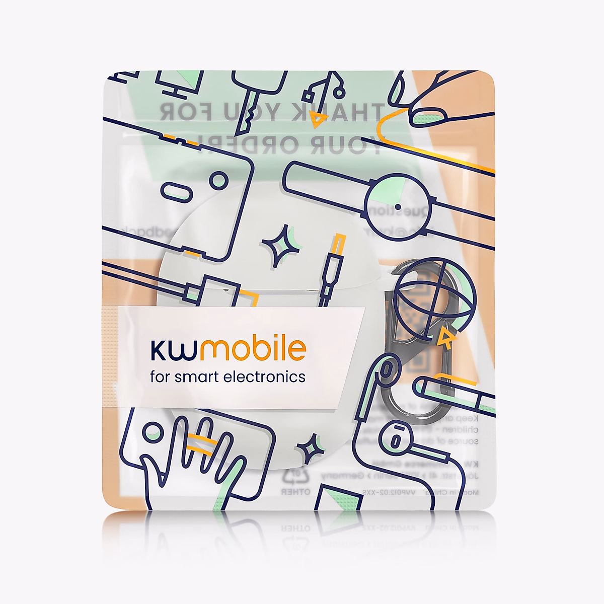 kwmobile Case Compatible with Google Pixel Buds Pro Case - Silicone Cover Holder for Earbuds - White