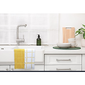 Mellow Buff 100% Cotton Terry Dish Towels, 4 pack16 x26 Inches, Super Soft and Absorbent Kitchen Towels, Perfect for Kitchen Cleaning and Dish Washing | Yellow