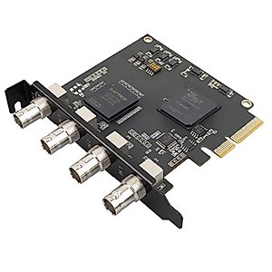ELECABLE Quad SDI PCIe Video Capture Card, 4-Channel SDI Video Recorder Capture for Multi-Channel Live Streaming