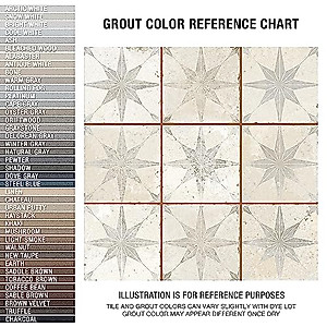 SomerTile FPEHMSW Harmonia Kings Star White 13" x 13" Ceramic Floor and Wall Tile