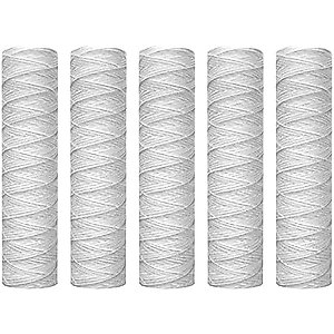 Zipits 【Home Appliances Accessories】 5 Pcs 1 Micrometre 10 x 2.5 Inch String-Wound Sediment Filter,Sediment Filter, Universal Replacement RO Unit 【Replaceable】