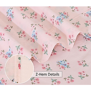 RUVANTI 100% Cotton Twin Sheets Set, 3 Pieces, Soft & Breathable Percale Weave Bedding, Deep Pocket 16", Hotel Standard, Crisp Cool Feel, Durable, Perfect Floral Bed Sheet, Spring On