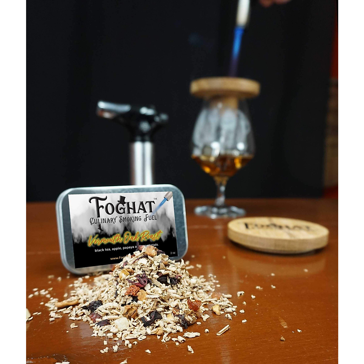 Foghat Cocktail Smoker Wood Chips - 4oz Vermouth Oak Roast Shavings for Smoker, Whiskey & Drink Infuser Kit - Culinary Wood Smoking Chips for Hand Held Food Smoke Gun & Bourbon Drink Glass Smoker