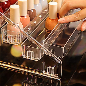 Makeup Organizer Nail polish Rack,Easy to Clean & Assemble,KTAB Acrylic Makeup Cosmetic Storage Display Case with Large Capacity 7-Layer No Need Screws,Nail Polish Organizer,Eyeshadow Palette Holder