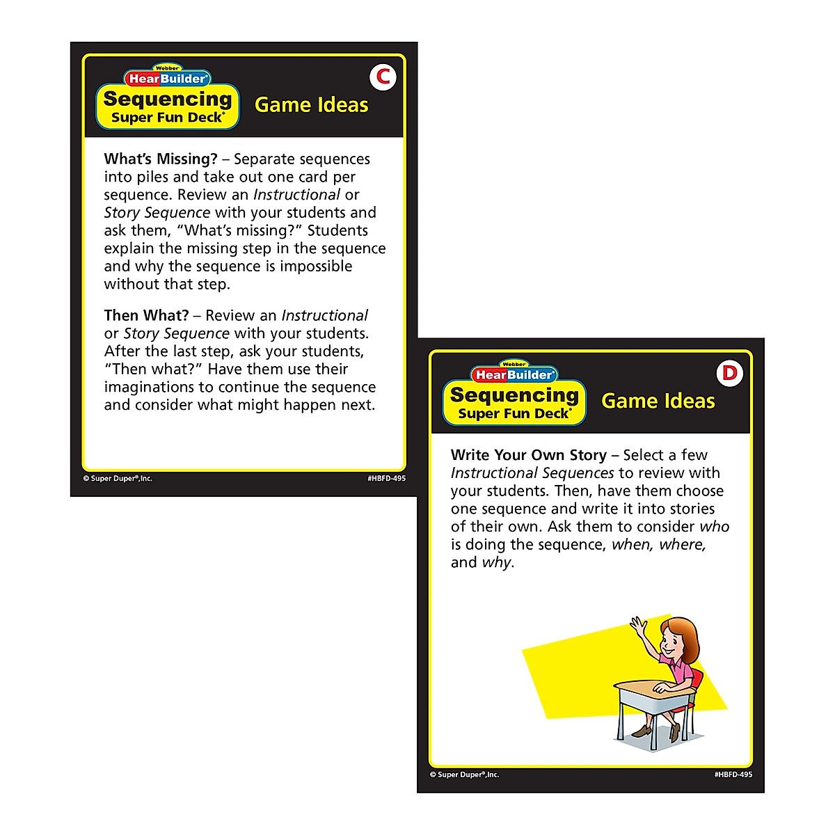 Super Duper Publications | HearBuilder Sequencing Flash Card Fun Deck | Educational Learning Resource for Children
