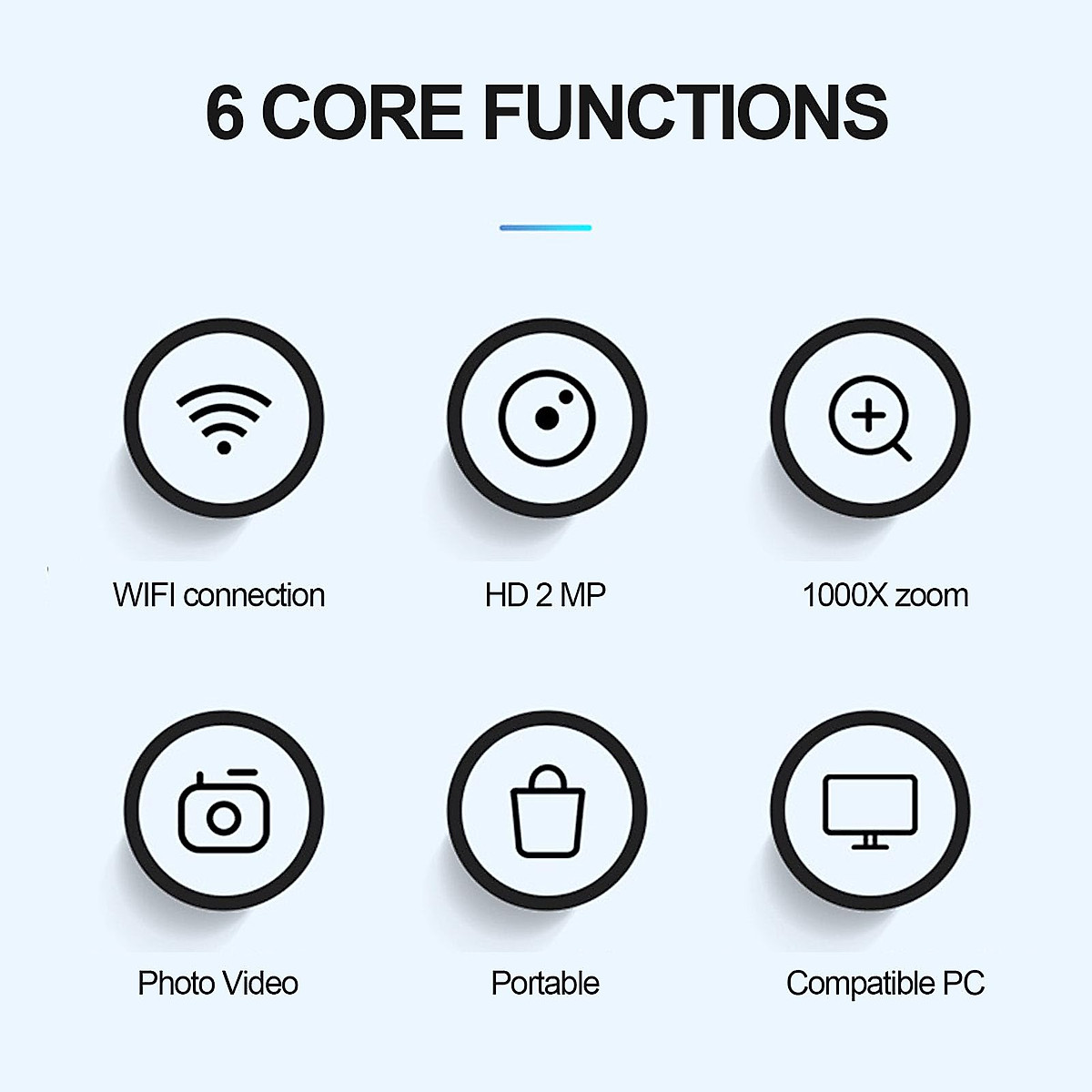 Wireless Digital Microscope, USB Microscope Camera Handheld 800 MAh Battery with Adjustable Stand for Android for iOS for Circuit Board Repair