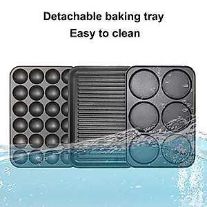 Health and Home Multifunction Nonstick Baking Maker with 3 Interchangeable Baking Plates for Grill,Pan Cake and Cake Pops,Takoyaki Maker.RED