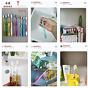 MISOdental Advanced Manual Toothbrush (All Slim) for Adults, Soft Bristles, Small Head, Refreshing, 4 Pcs, Made in Korea, Included Protection Caps, Youth 12+