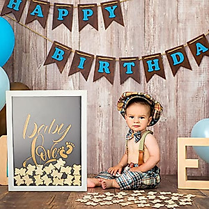 Unittype Baby Shower Guest Book Alternative 70pcs Bear Elephant Token Frame Baby Shower Favors Baby Keepsake Signature Book Picture Frame for Baby Birthday (Bear)